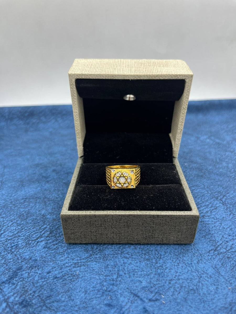 1 GRAM GOLD FORMING STAR RING FOR MEN DESIGN A-416 – Radhe Imitation