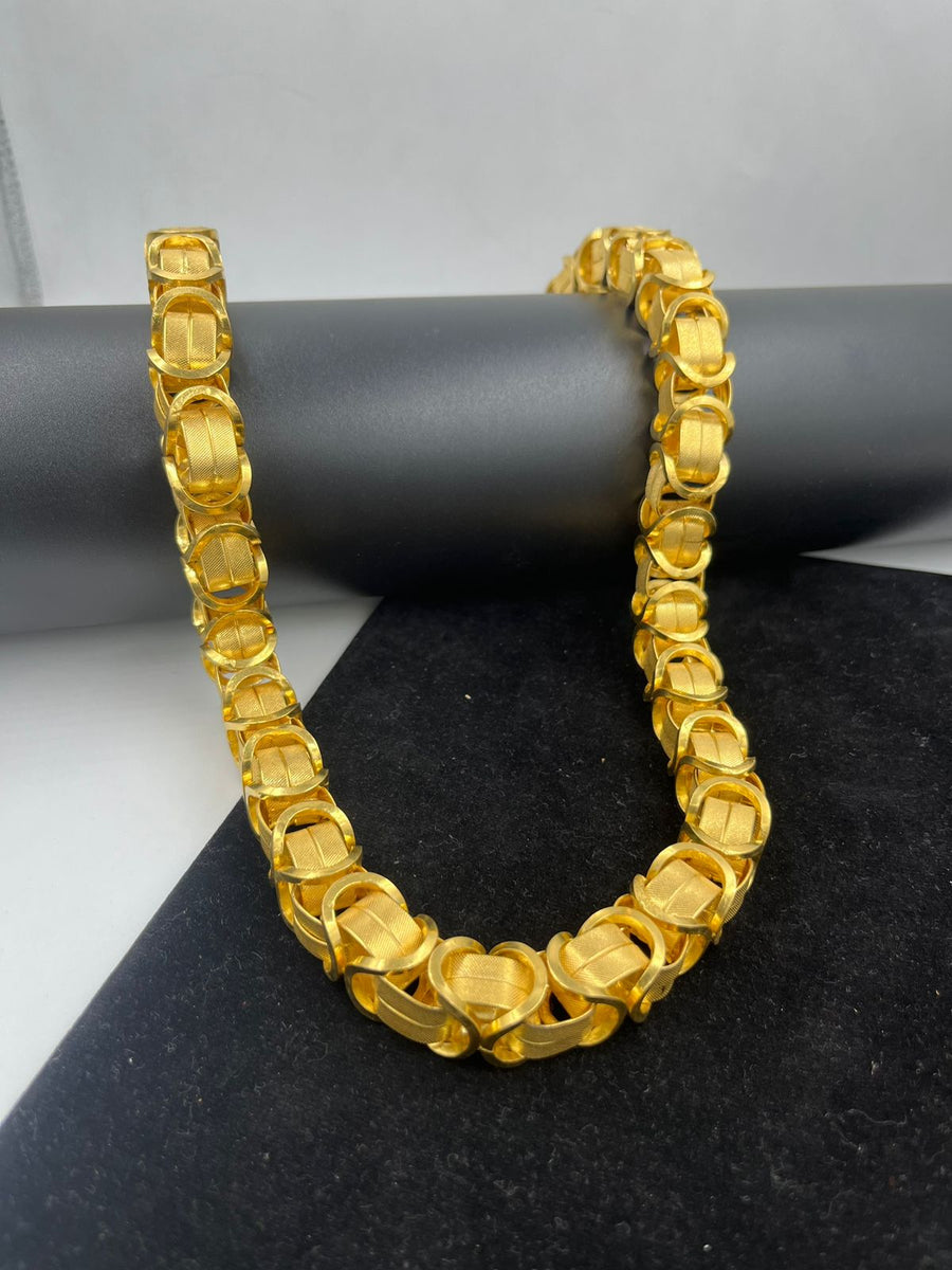 1 GRAM GOLD FORMING FANCY GOP CHAIN FOR MEN DESIGN A-257 – Radhe Imitation
