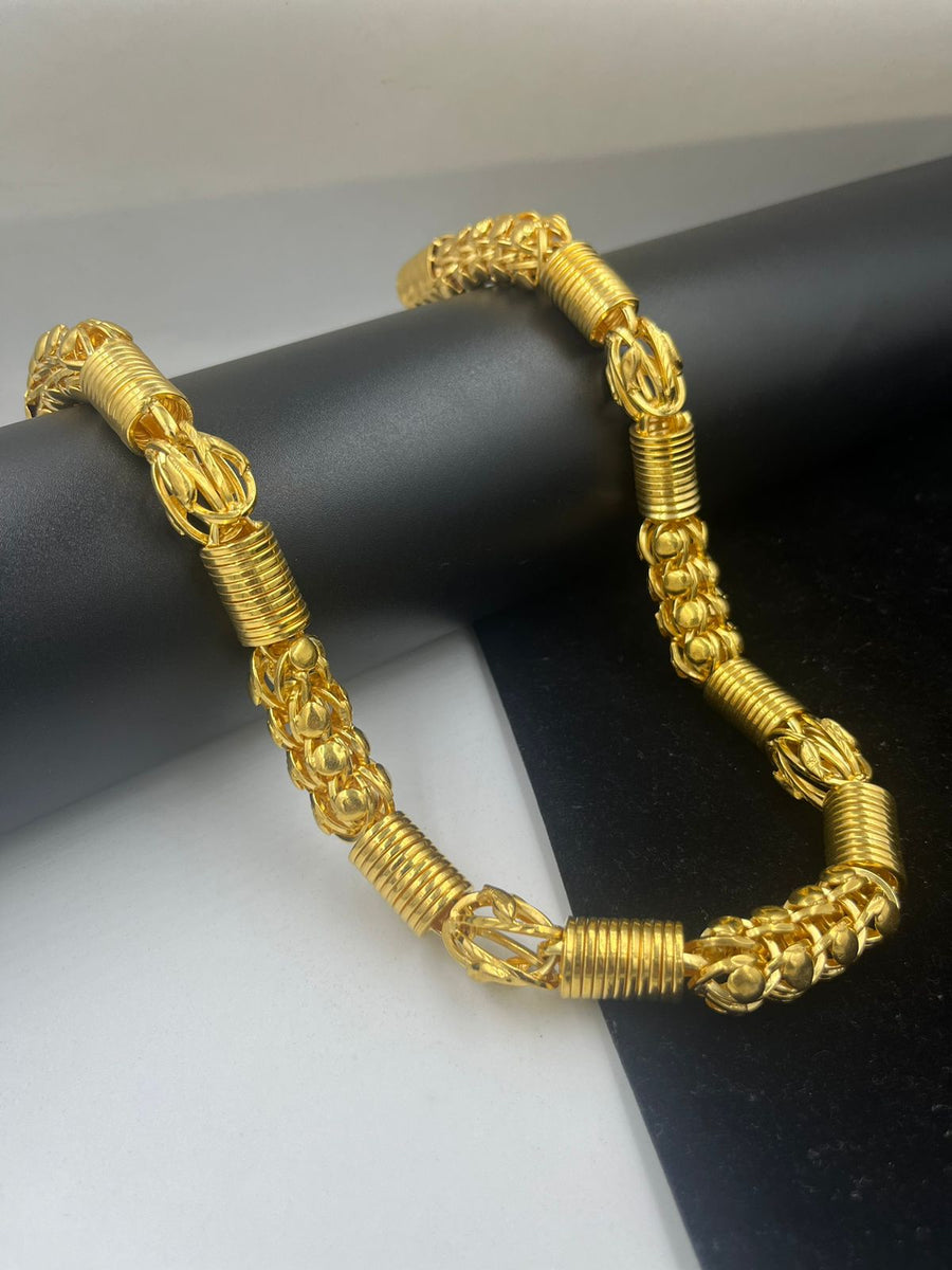 1 GRAM GOLD FORMING SPRING BHUNGLI HEAVY LOOK CHAIN FOR MEN DESIGN A-2 ...