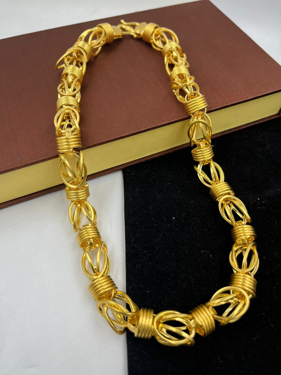 1 GRAM GOLD FORMING GOP CHAIN FOR MEN DESIGN A-303 – Radhe Imitation