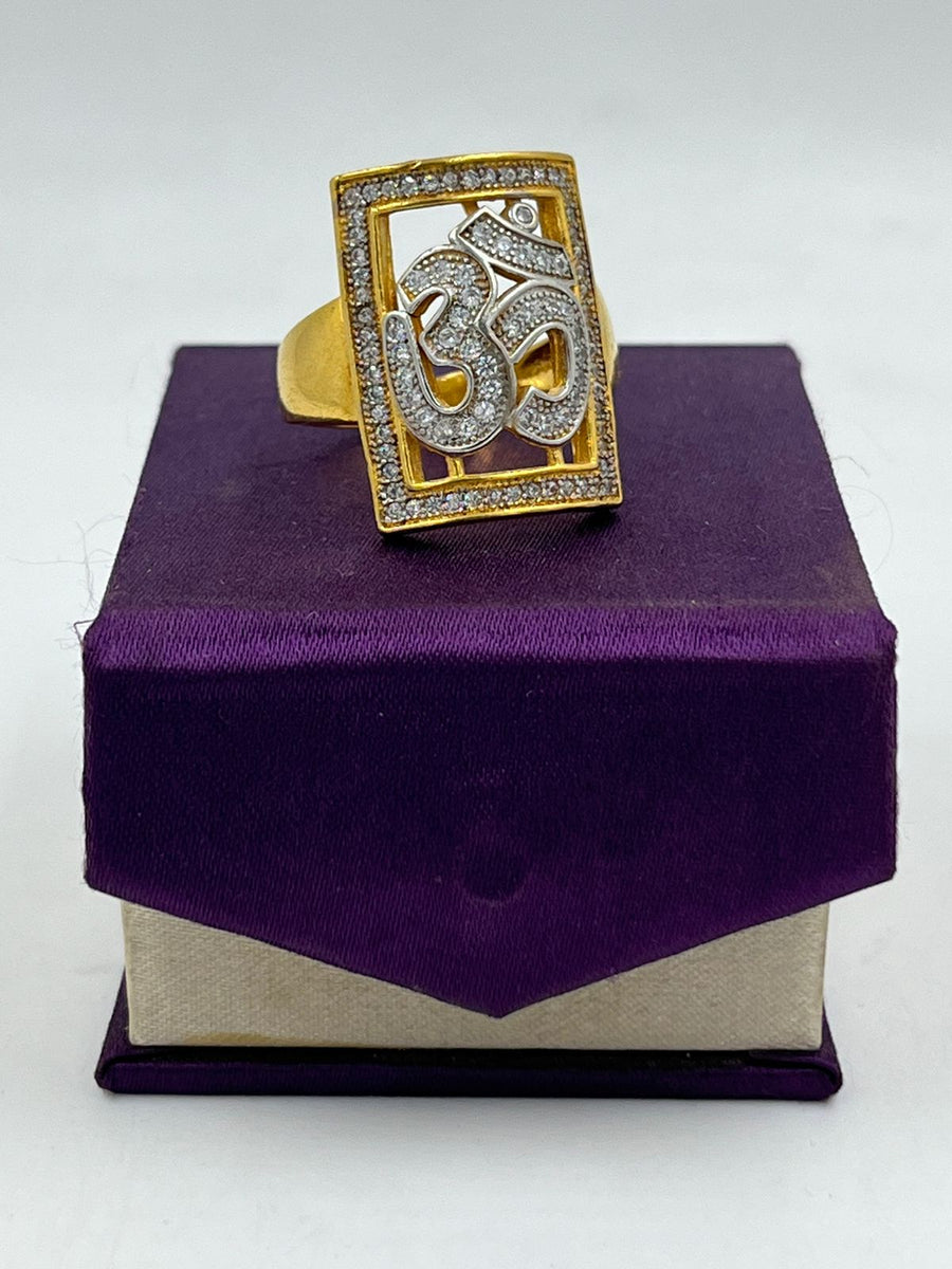 1 GRAM GOLD OM (AUM) RING FOR MEN DESIGN A-618 – Radhe Imitation