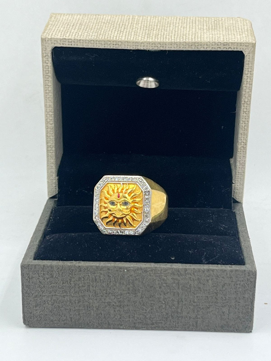1 GRAM GOLD SURYA RING FOR MEN DESIGN A-623 – Radhe Imitation