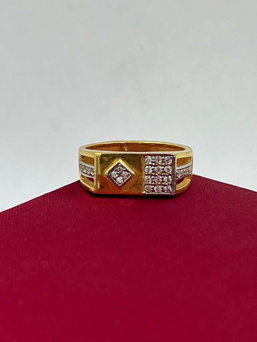 1 GRAM GOLD FORMING DIAMOND RING FOR MEN DESIGN A-632 – Radhe Imitation