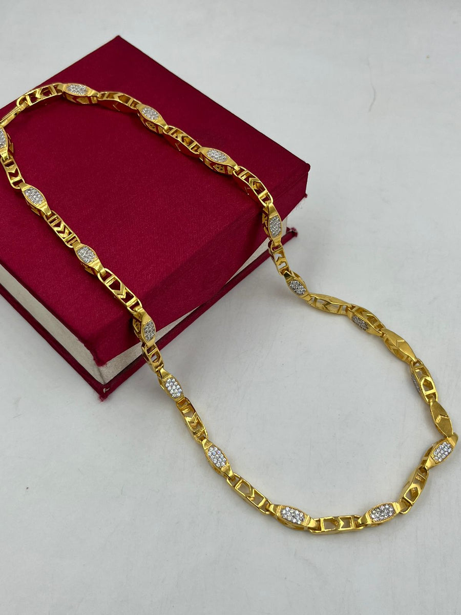 1 GRAM GOLD DIAMOND CHAIN FOR MEN DESIGN A-381 – Radhe Imitation