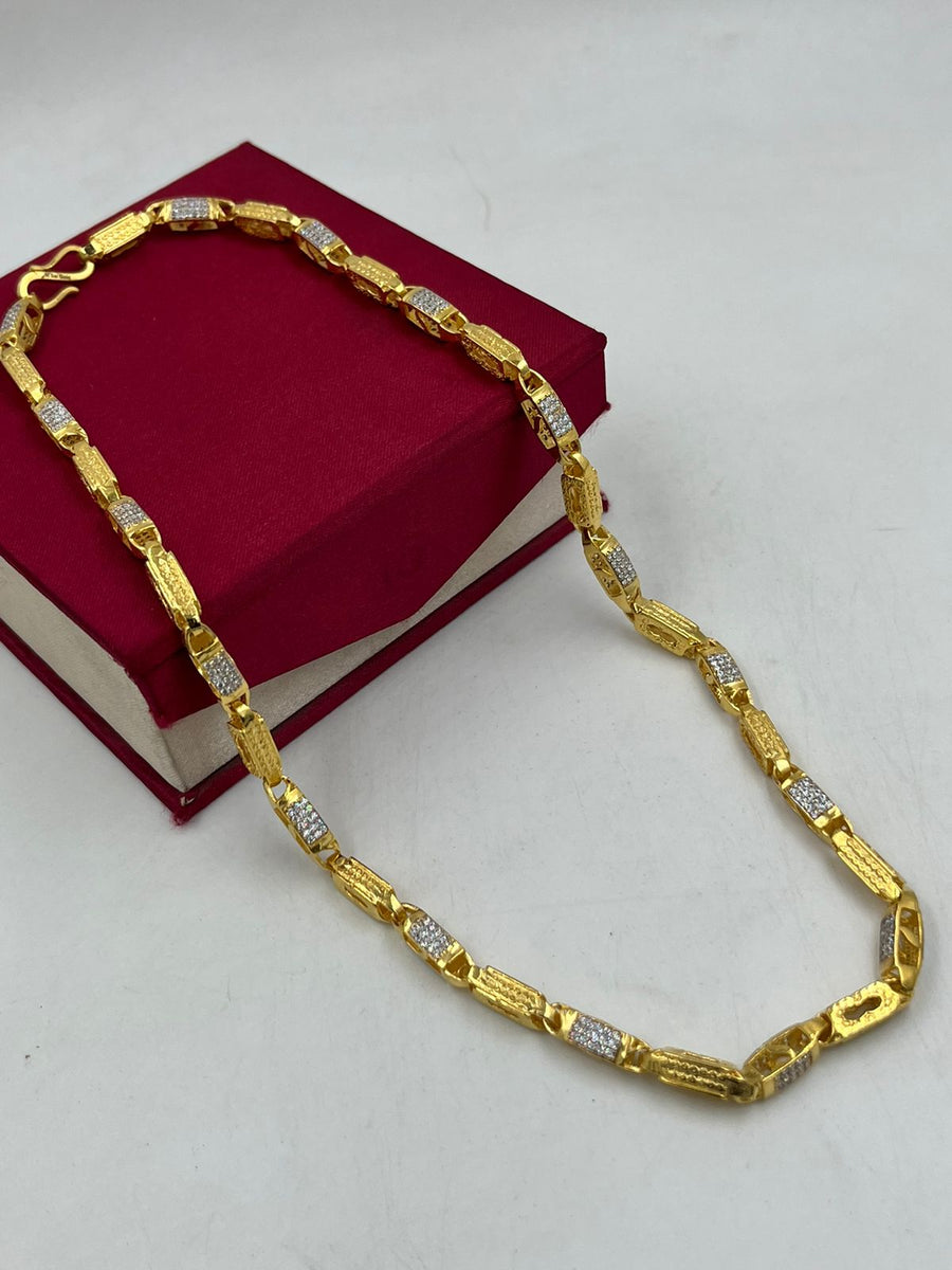 1 GRAM GOLD DIAMOND CHAIN FOR MEN DESIGN A-382 – Radhe Imitation