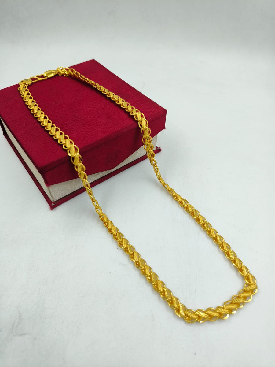 1 GRAM GOLD KOYLI CHAIN FOR MEN DESIGN A-396 – Radhe Imitation