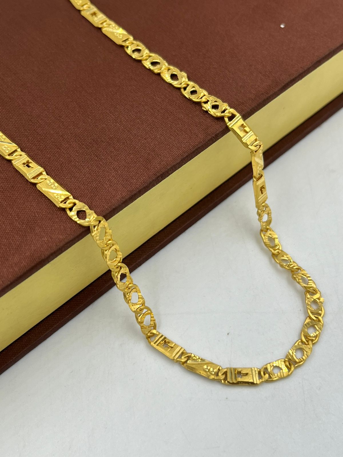 1 GRAM GOLD NAWABI BISCUITS CHAIN FOR MEN DESIGN A-429 – Radhe Imitation