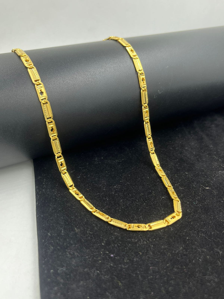 1 GRAM GOLD NAWABI BISCUITS CHAIN FOR MEN DESIGN A-480 – Radhe Imitation