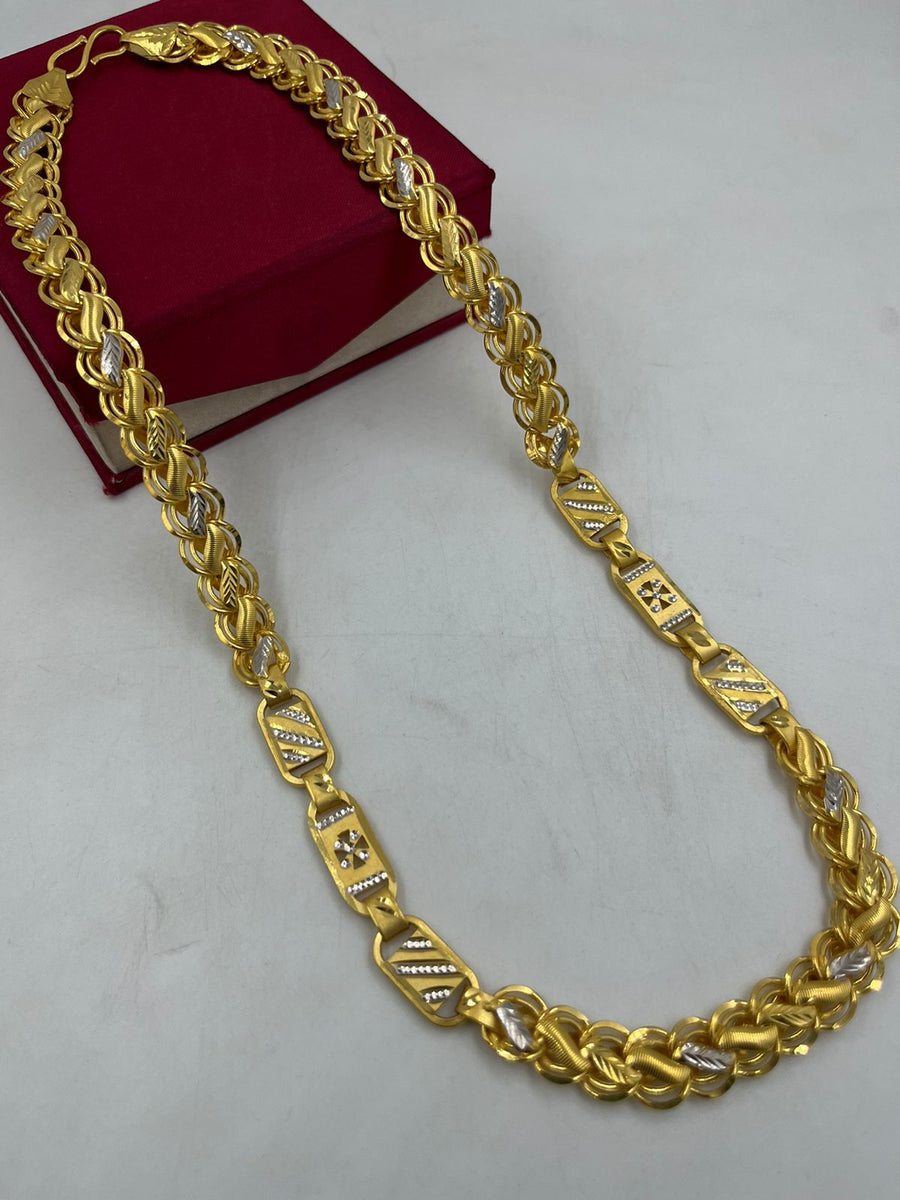1 GRAM GOLD KOYLI WITH NAWABI CHAIN FOR MEN DESIGN A-523 – Radhe Imitation