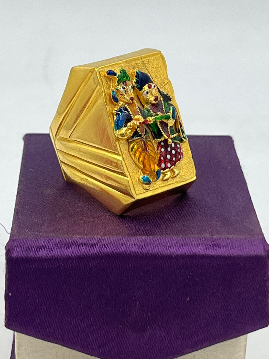 1 GRAM GOLD RADHA KRISHNA RING FOR MEN DESIGN A-644 – Radhe Imitation
