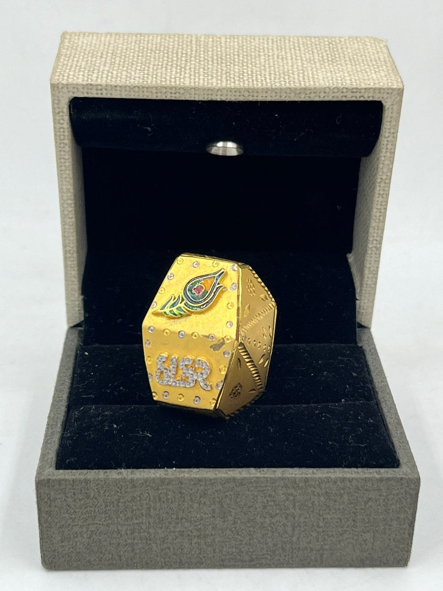 1 GRAM GOLD MORPINCH WITH THAKAR RING FOR MEN DESIGN A-658 – Radhe ...