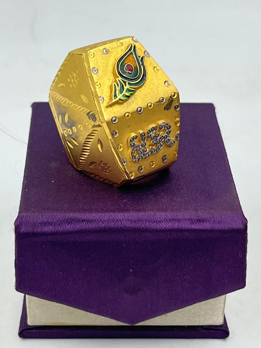 1 GRAM GOLD MORPINCH WITH THAKAR RING FOR MEN DESIGN A-658 – Radhe ...
