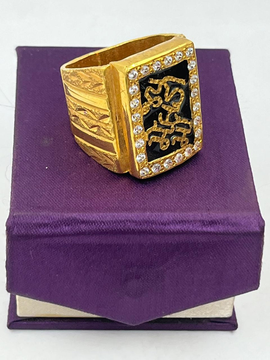1 GRAM GOLD PLATED JAY MELDI MAA RING FOR MEN DESIGN A-660 – Radhe ...