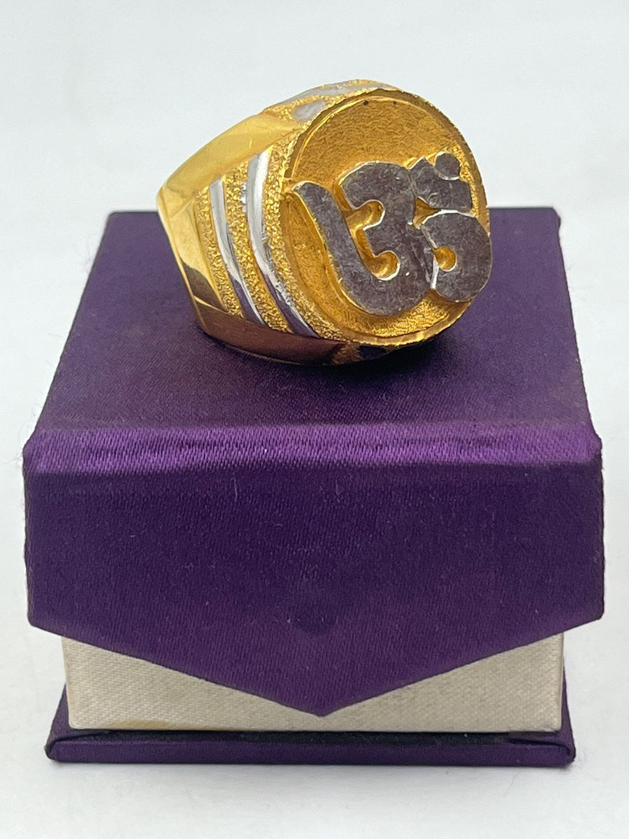 1 GRAM GOLD OM (AUM) RING FOR MEN DESIGN A-700 – Radhe Imitation
