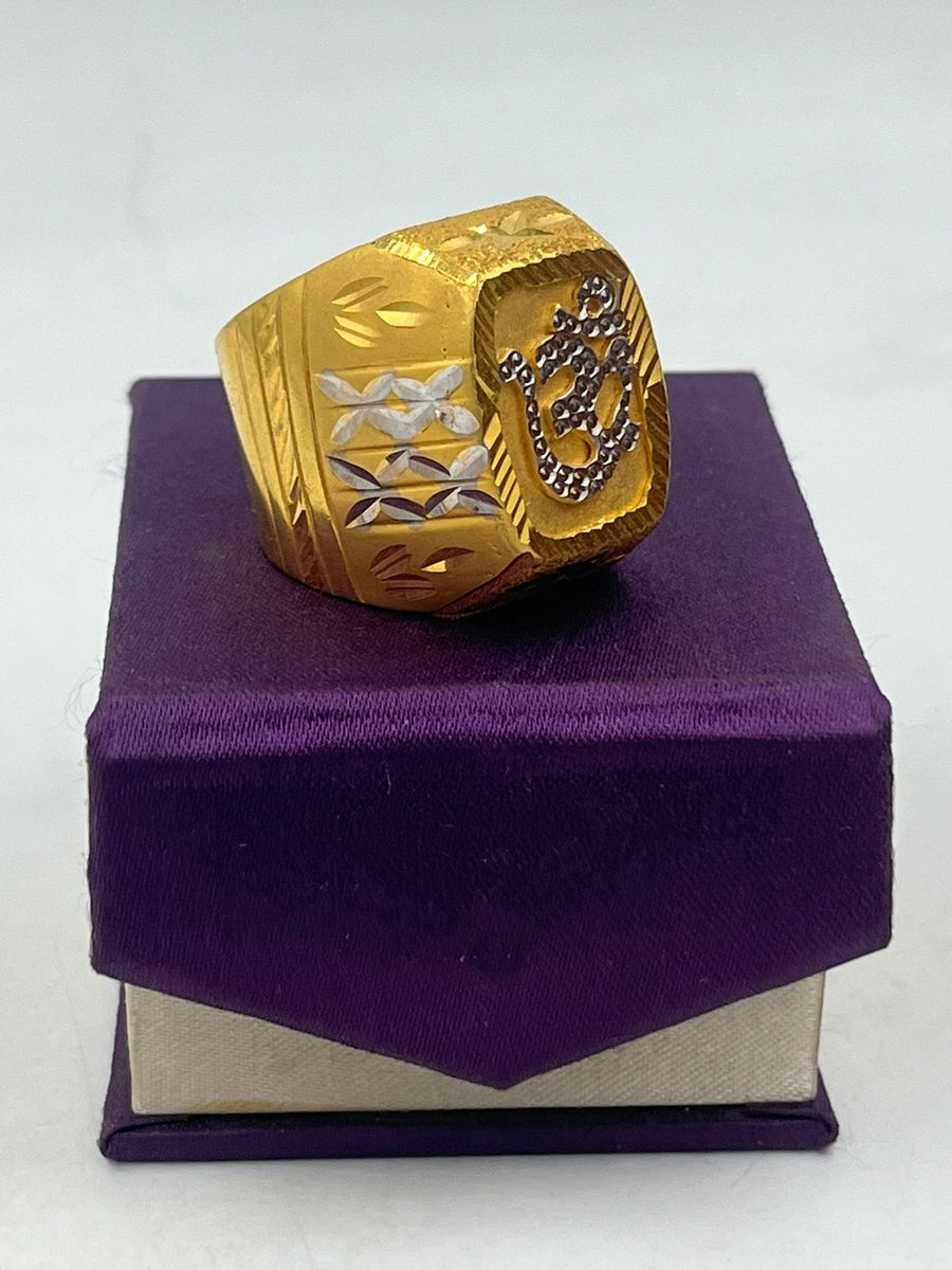 1 GRAM GOLD OM (AUM) RING FOR MEN DESIGN A-703 – Radhe Imitation