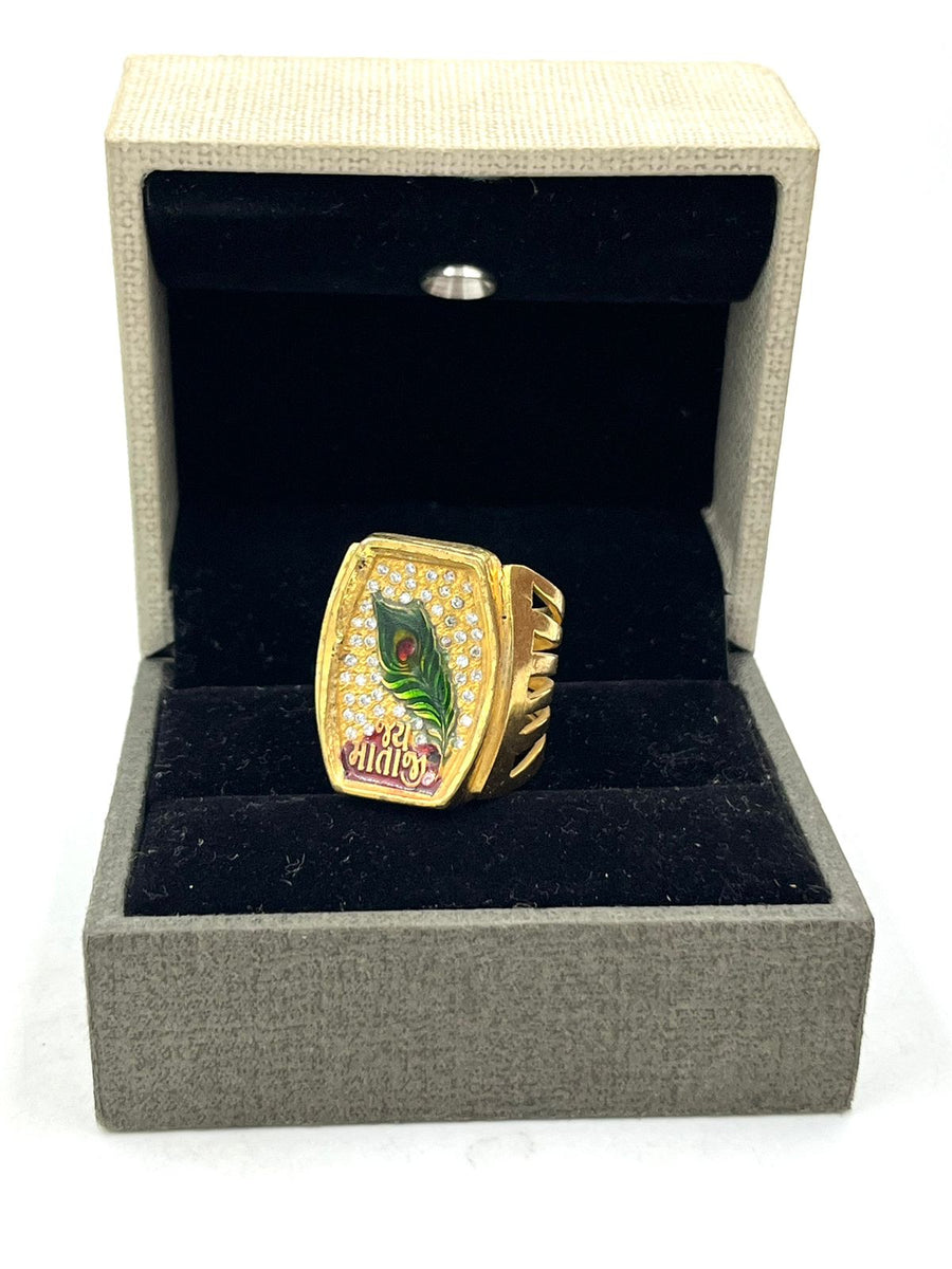 1 GRAM GOLD JAY MATAJI WITH MORPINCH RING FOR MEN DESIGN A-735 – Radhe ...