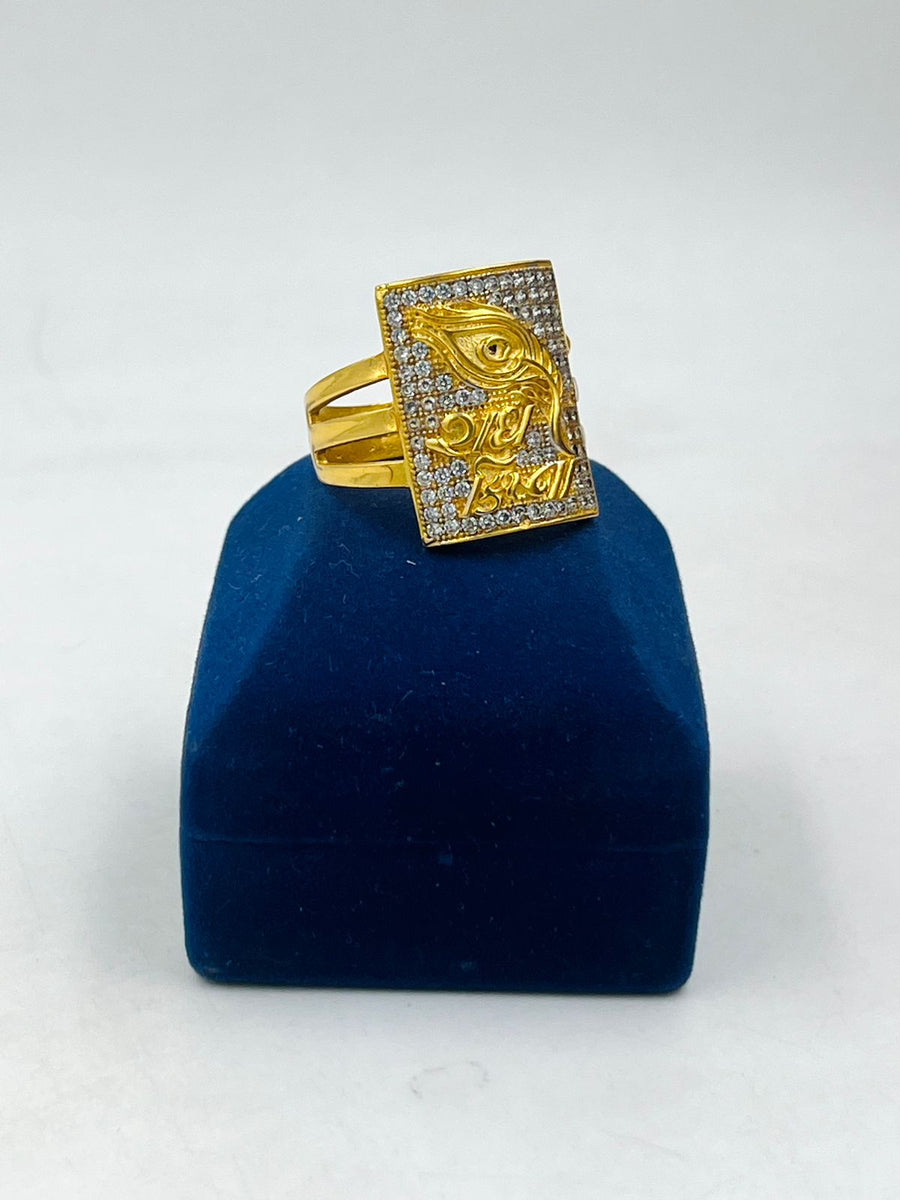 1 GRAM GOLD RADHE KRISHNA WITH MORPINCH RING FOR MEN DESIGN A-767 ...
