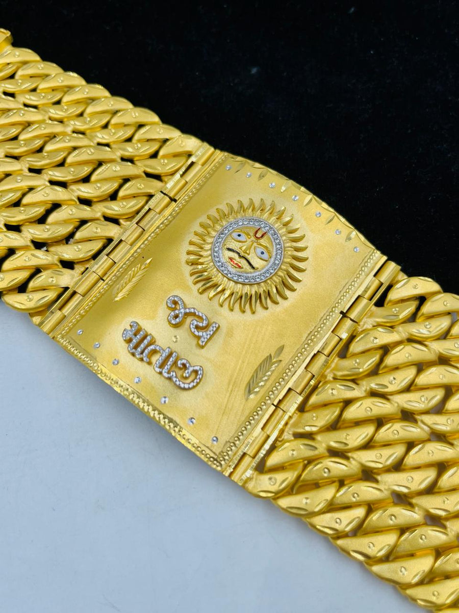 1 GRAM GOLD FORMING SURYA WITH JAY MATAJI BRACELET FOR MEN DESIGN A-27 ...