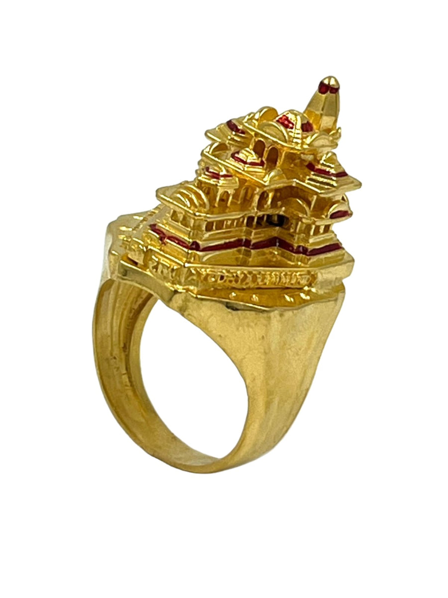 1 GRAM GOLD FORMING SHREE RAM MANDIR (AYODHYA RAM MANDIR) RING FOR MEN ...