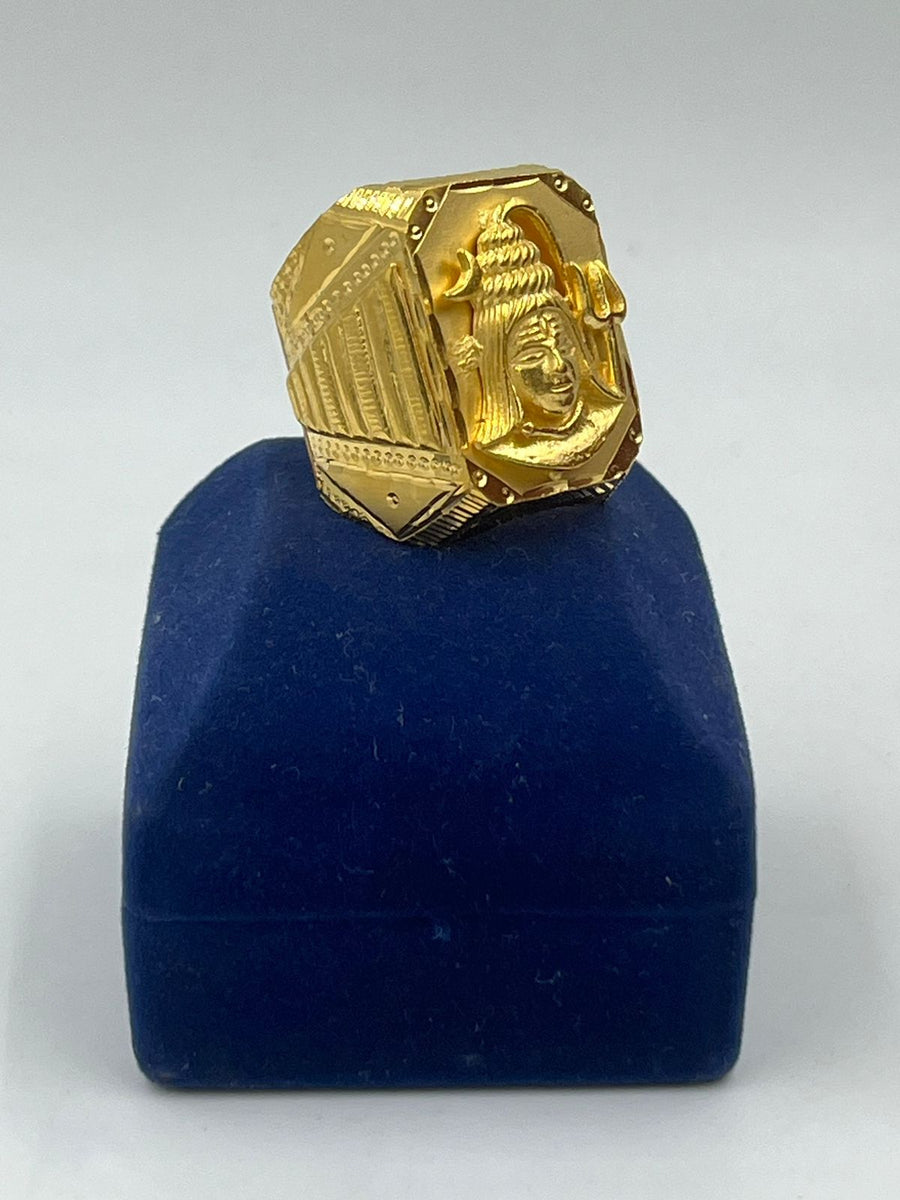 1 GRAM GOLD MAHADEV (BHOLENATH) RING FOR MEN DESIGN A-850 – Radhe Imitation