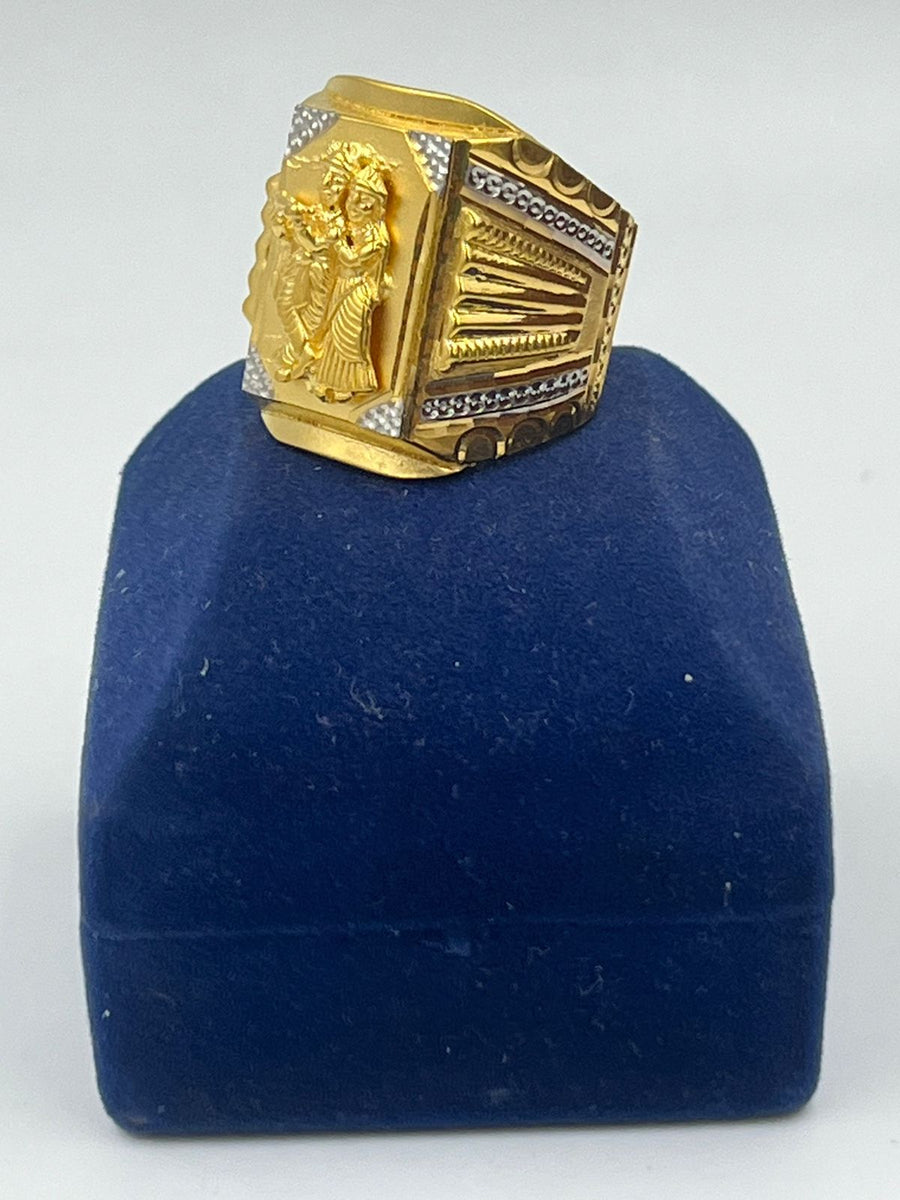 1 GRAM GOLD PLATED RADHA KRISHNA RING FOR MEN DESIGN A-868 – Radhe ...
