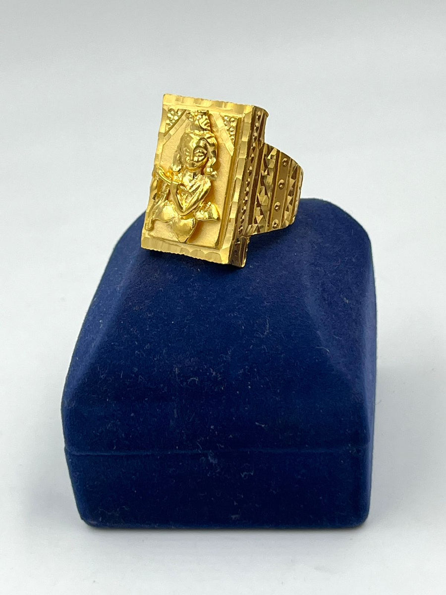1 GRAM GOLD KRISHNA RING FOR MEN DESIGN A-899 – Radhe Imitation