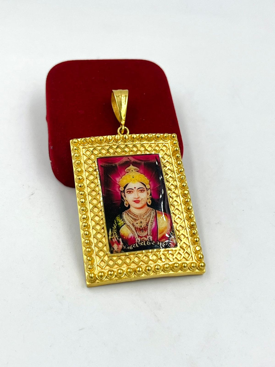 1 GRAM GOLD JAY CHEHER MAA PHOTO PENDANT FOR MEN DESIGN A-365 – Radhe ...