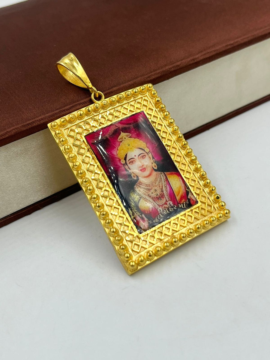 1 GRAM GOLD JAY CHEHER MAA PHOTO PENDANT FOR MEN DESIGN A-365 – Radhe ...