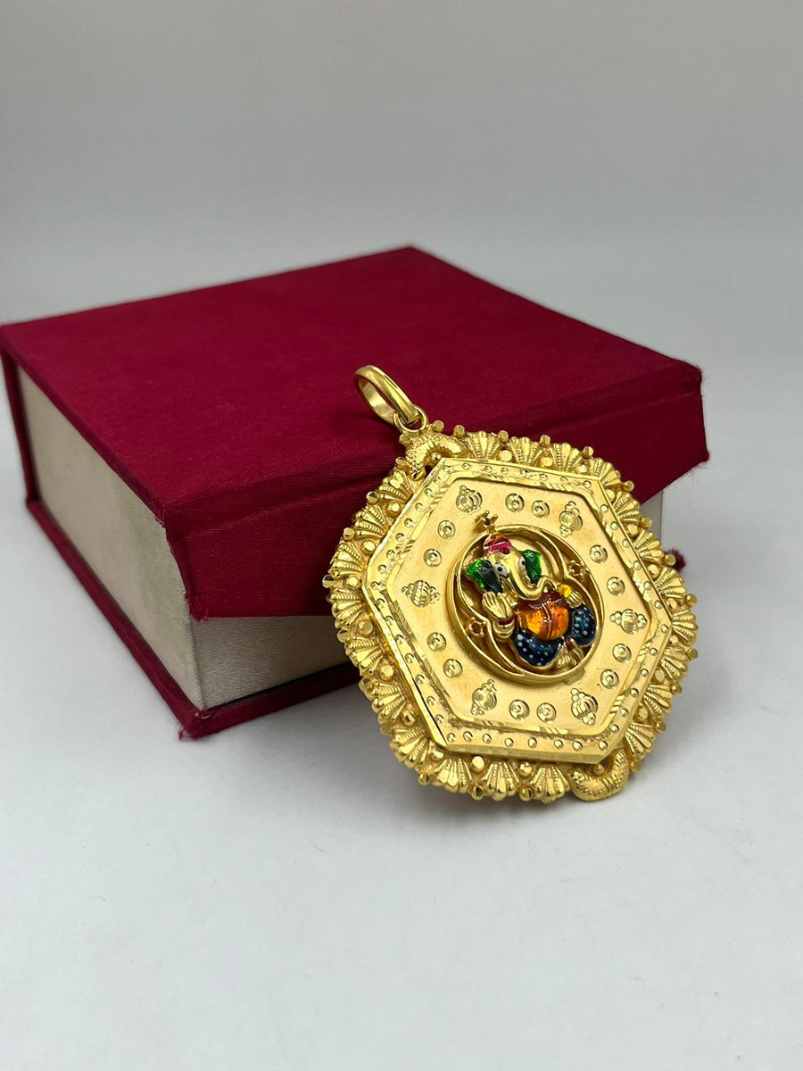 1 GRAM GOLD PLATED GANPATI BAPPA PENDANT FOR MEN DESIGN A-360 – Radhe ...