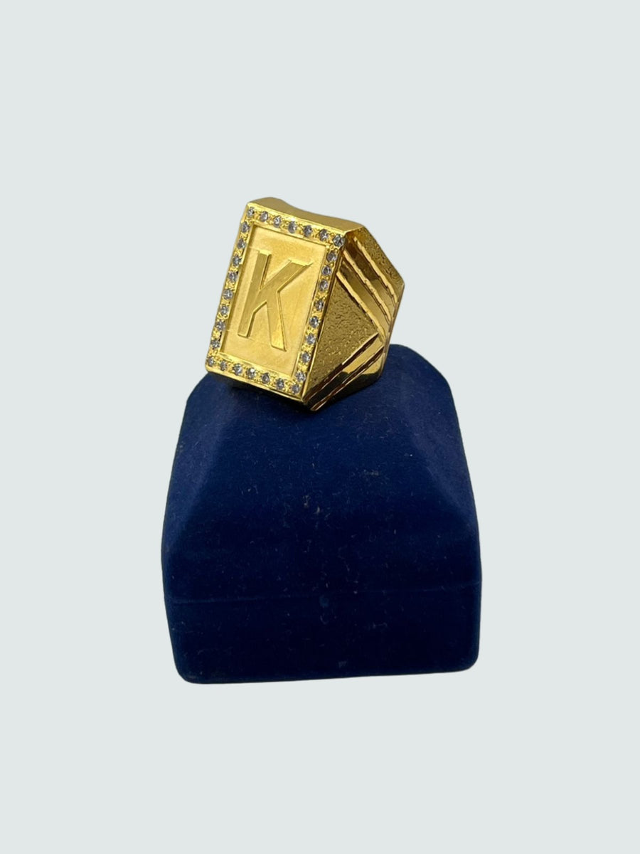 1 GRAM GOLD K LETTER RING FOR MEN DESIGN A-945 – Radhe Imitation