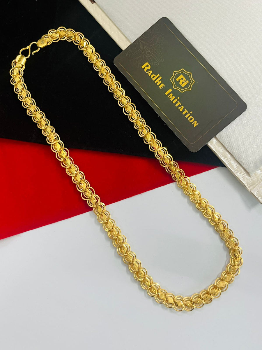 1 GRAM GOLD NEW KOYLI CHAIN FOR MEN DESIGN A-671 – Radhe Imitation