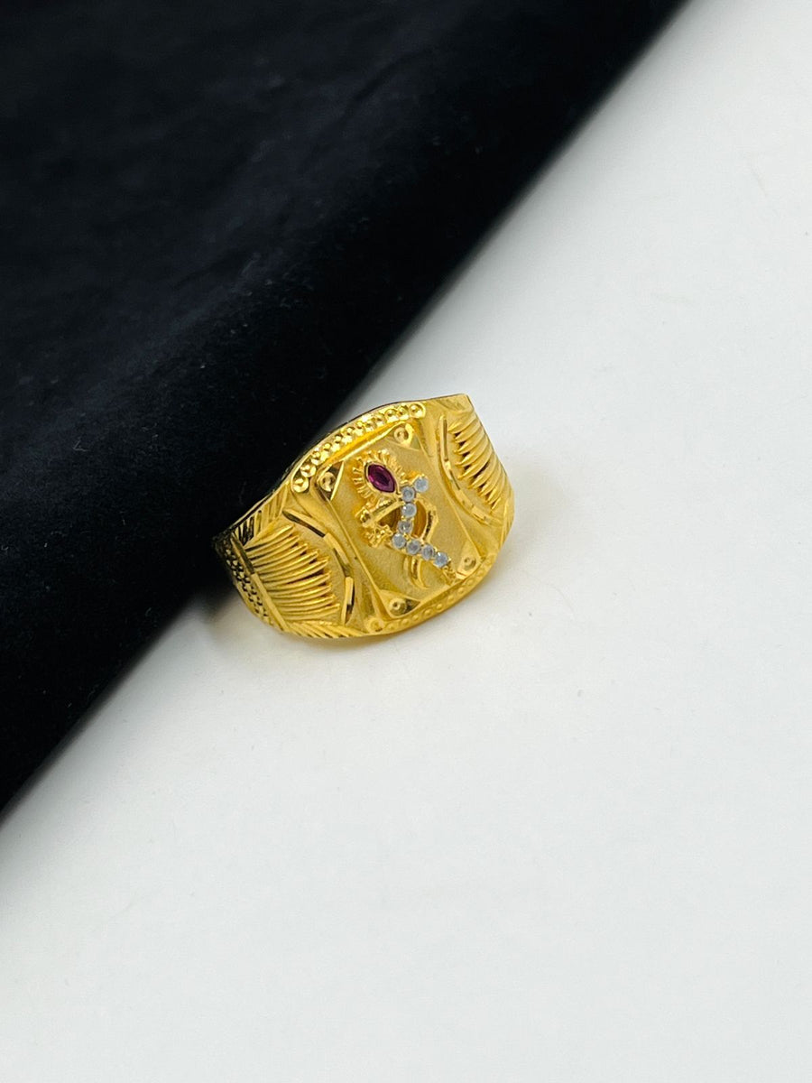 1 GRAM GOLD KRISHNA FLUTE RING FOR MEN DESIGN A-1021 – Radhe Imitation