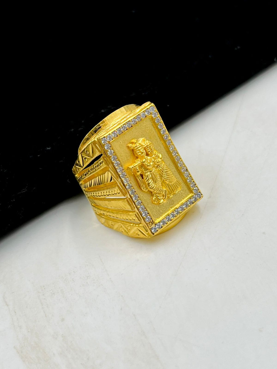 1 GRAM GOLD RADHE KRISHNA RING FOR MEN DESIGN A-1106 – Radhe Imitation