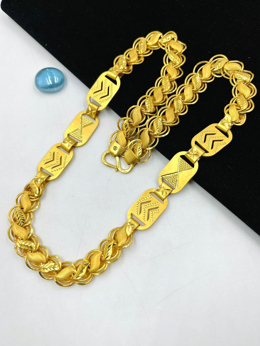 1 GRAM GOLD KOYLI WITH NAWABI CHAIN FOR MEN DESIGN A-523 – Radhe Imitation