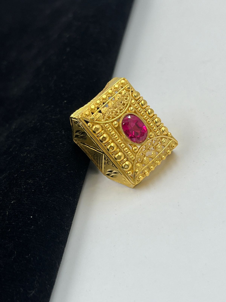 1 GRAM GOLD RAJWADI RING FOR MEN DESIGN A-978 – Radhe Imitation