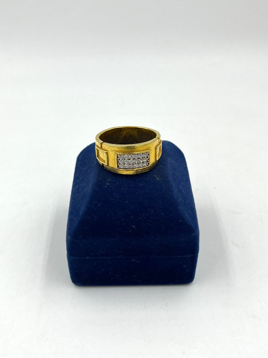 1 GRAM GOLD PLATING DIAMOND RING FOR MEN DESIGN A-982 – Radhe Imitation
