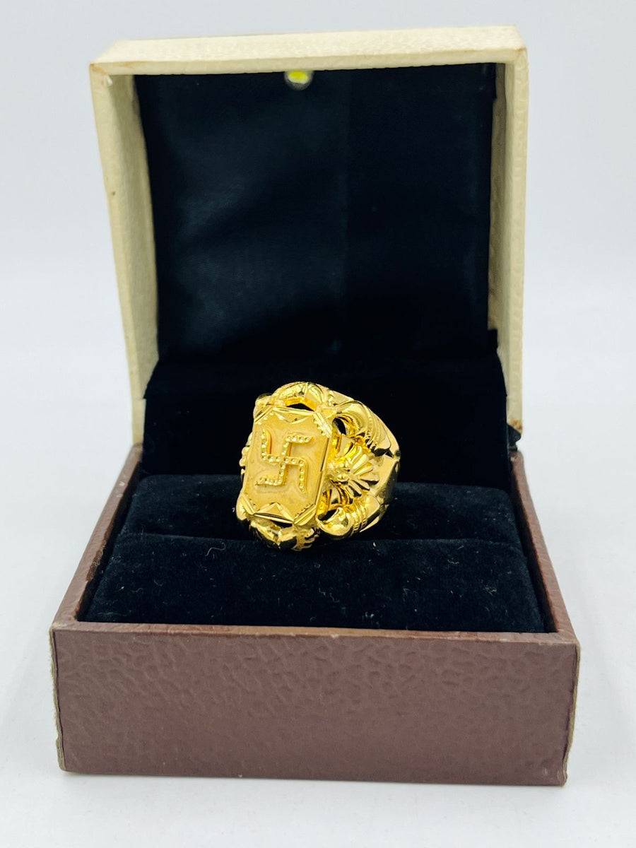 1 GRAM GOLD RAJWADI SATHIYA , SWASTIK NAZRANA RING FOR MEN DESIGN A-99 ...