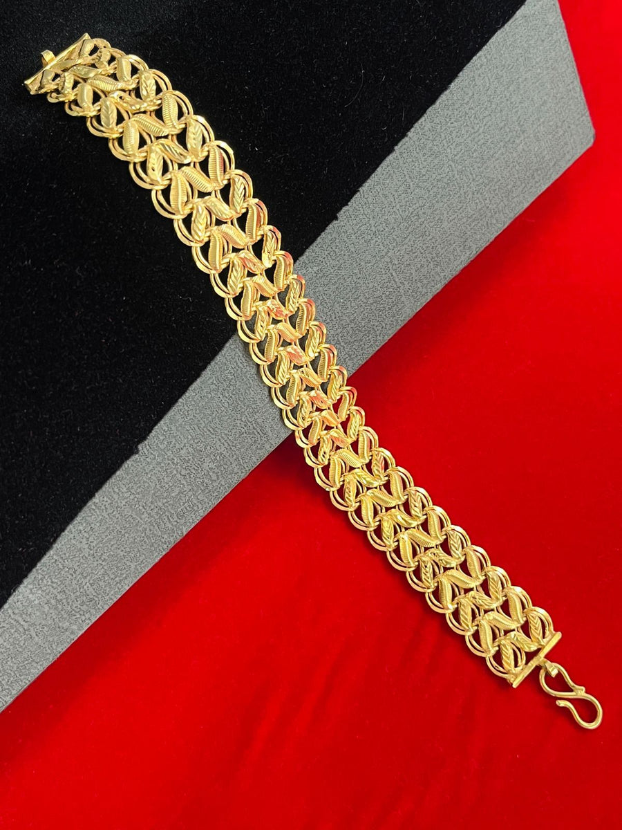 1 GRAM GOLD FORMING 2 LINE KOYLI BRACELET FOR MEN DESIGN A-342 – Radhe ...