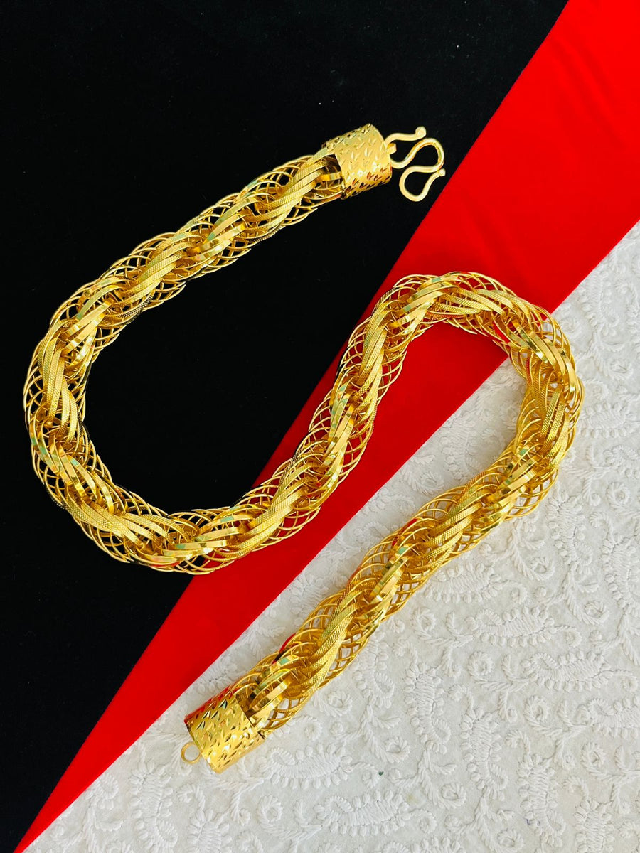 1 GRAM GOLD GOP RASSA CHAIN FOR MEN DESIGN A-654 – Radhe Imitation