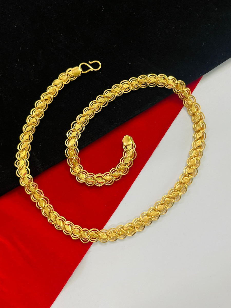 1 GRAM GOLD NEW KOYLI CHAIN FOR MEN DESIGN A-671 – Radhe Imitation