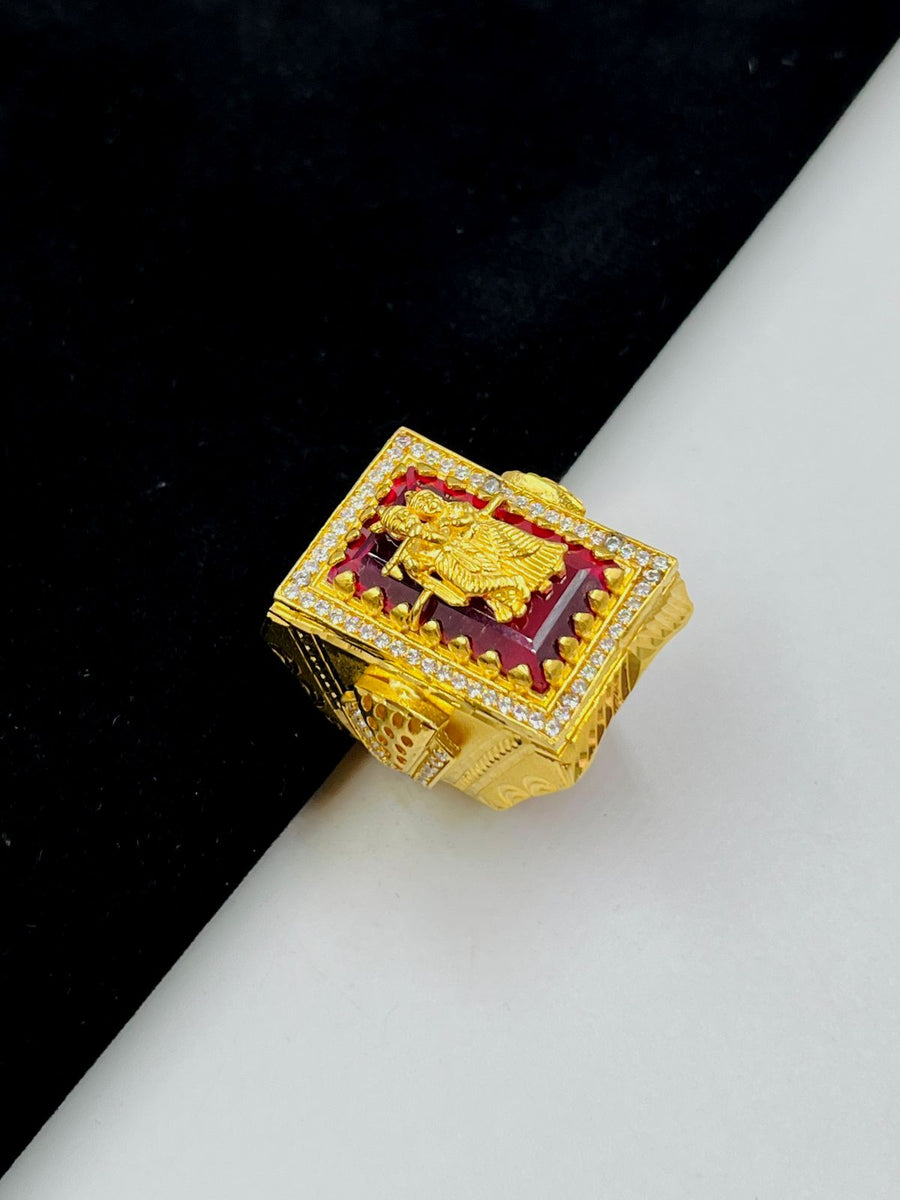 1 GRAM GOLD RADHA KRISHNA DIAMOND RING FOR MEN DESIGN A-1044 – Radhe ...