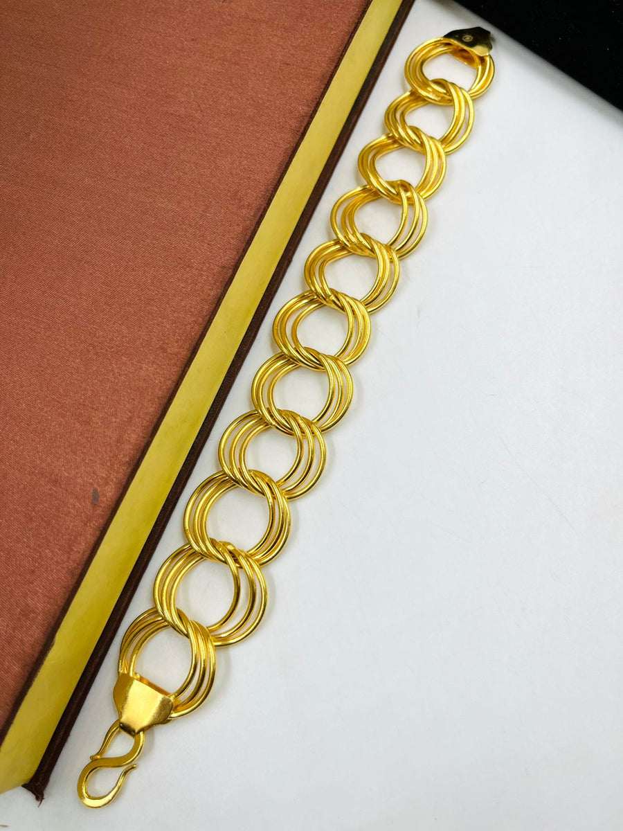 1 GRAM GOLD ROUND KADI BRACELET FOR MEN DESIGN A-448 – Radhe Imitation