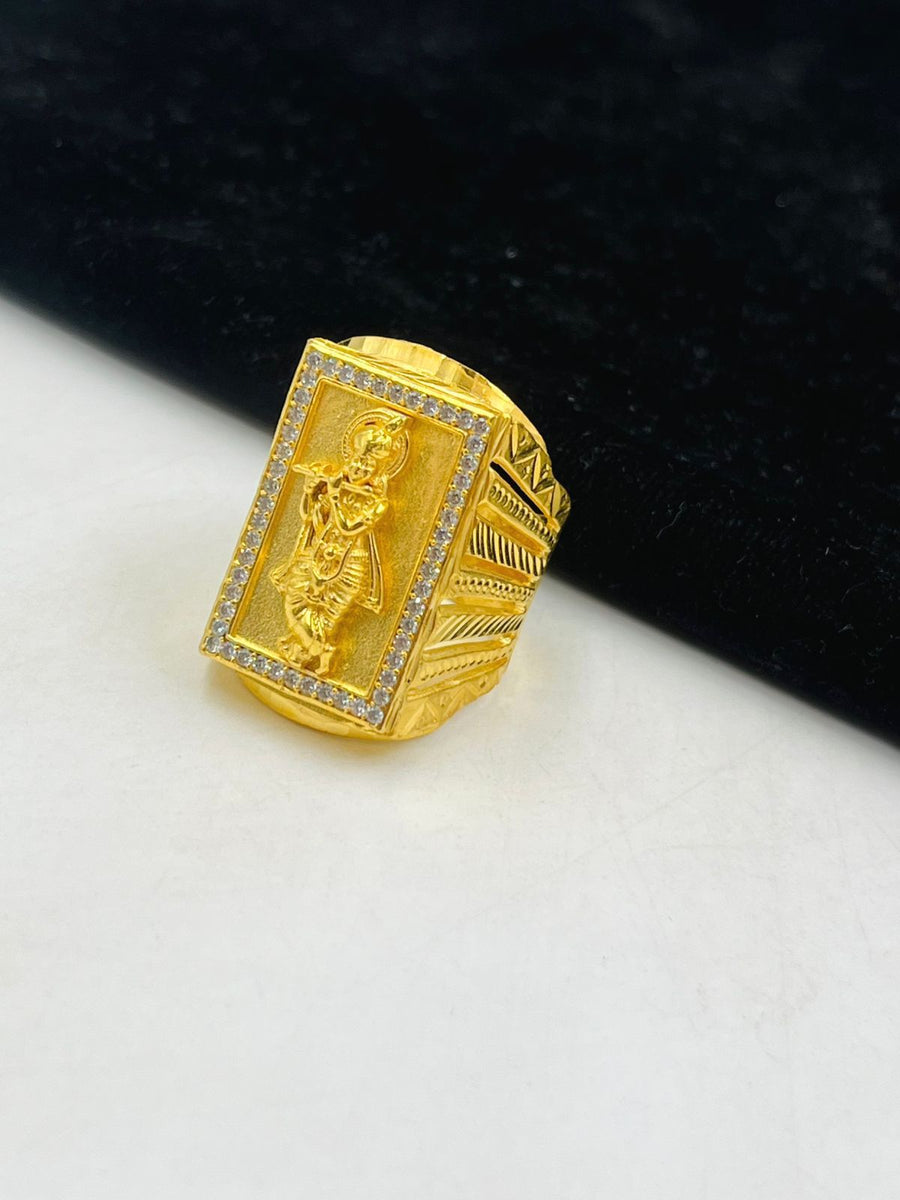1 GRAM GOLD KRISHNA RING FOR MEN DESIGN A-1104 – Radhe Imitation