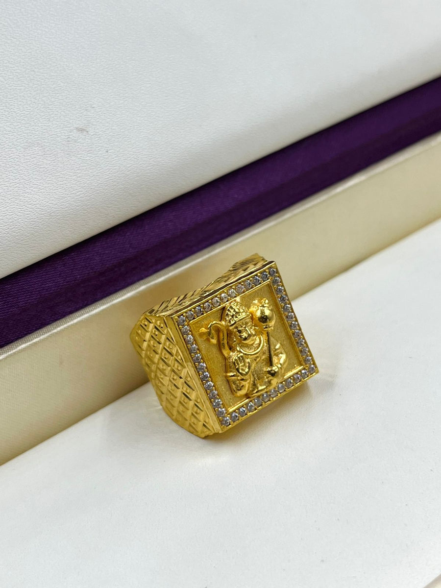 1 GRAM GOLD HANUMAN DADA RING FOR MEN DESIGN A-1111 – Radhe Imitation
