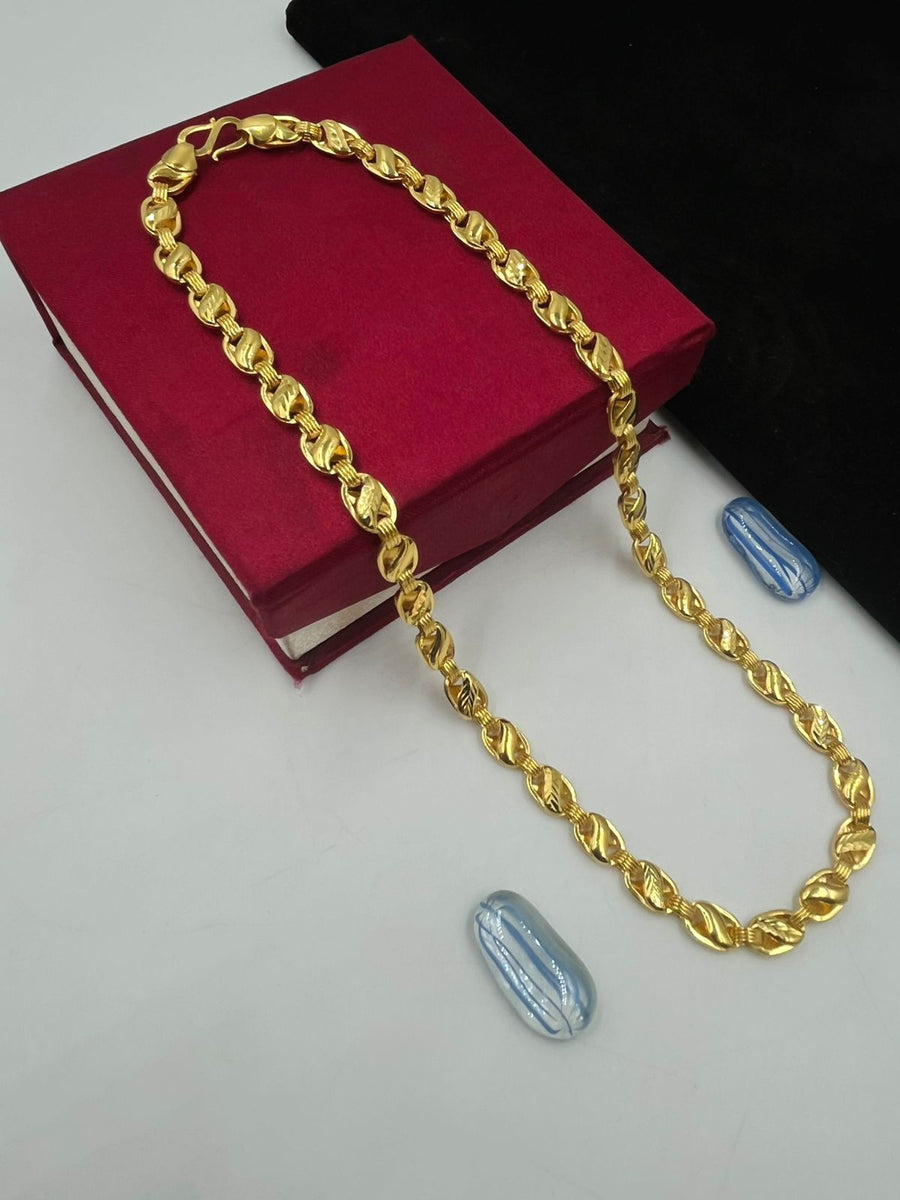 1 GRAM GOLD KOYLI CHAIN FOR MEN DESIGN A-489 – Radhe Imitation