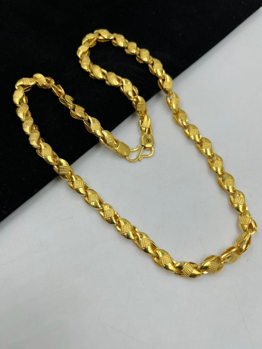 1 GRAM GOLD KOYLI CHAIN FOR MEN DESIGN A-490 – Radhe Imitation
