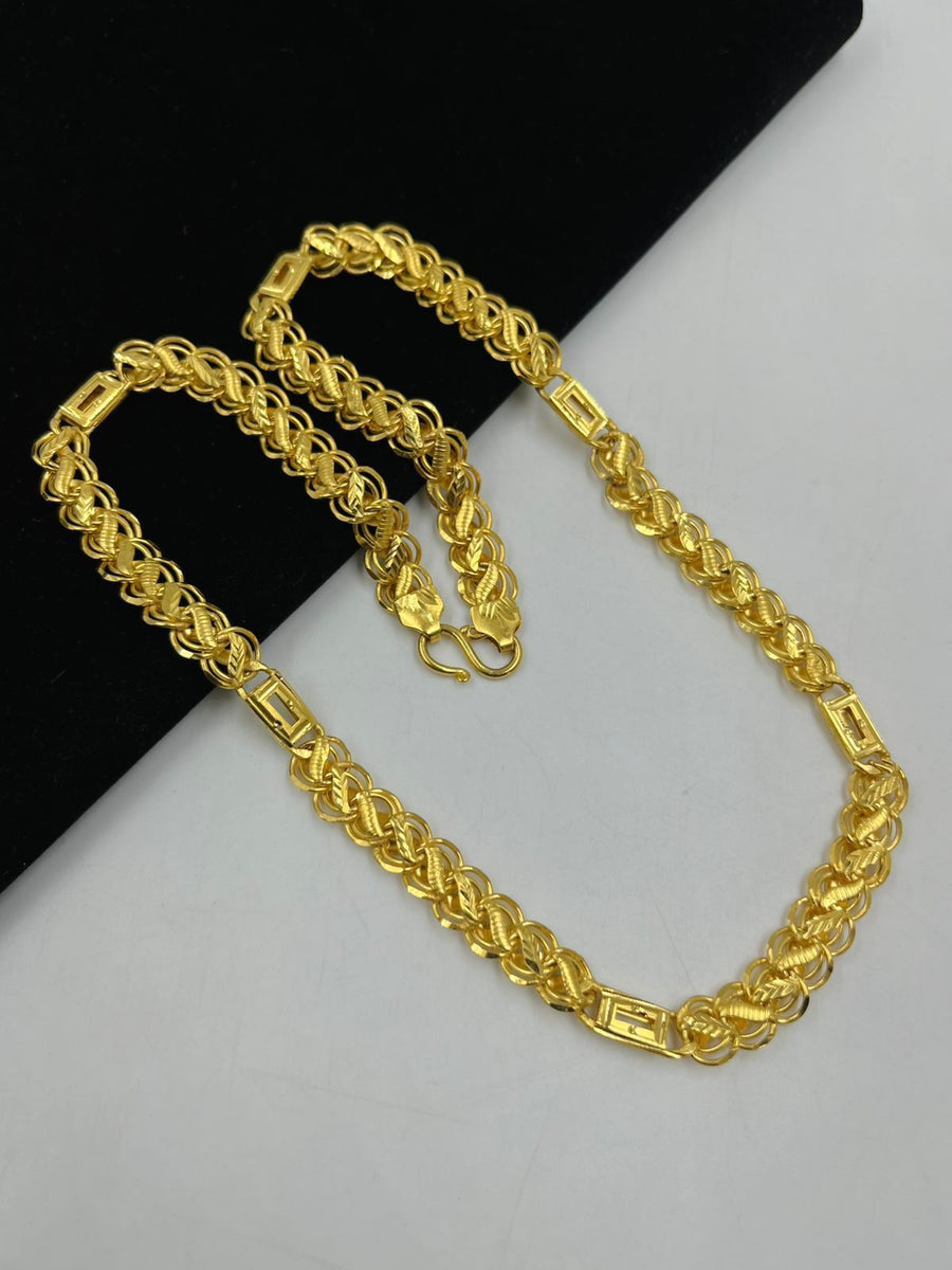 1 GRAM GOLD FORMING KOYLI WITH NAWABI CHAIN FOR MEN DESIGN A-119 ...