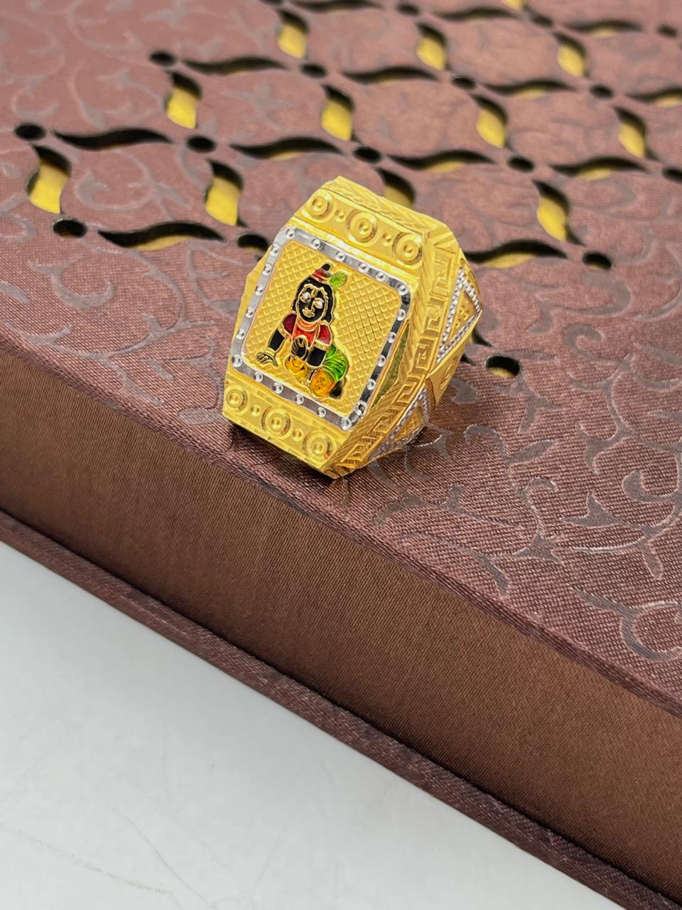 1 GRAM GOLD KRISHNA RING FOR MEN DESIGN A-758 – Radhe Imitation
