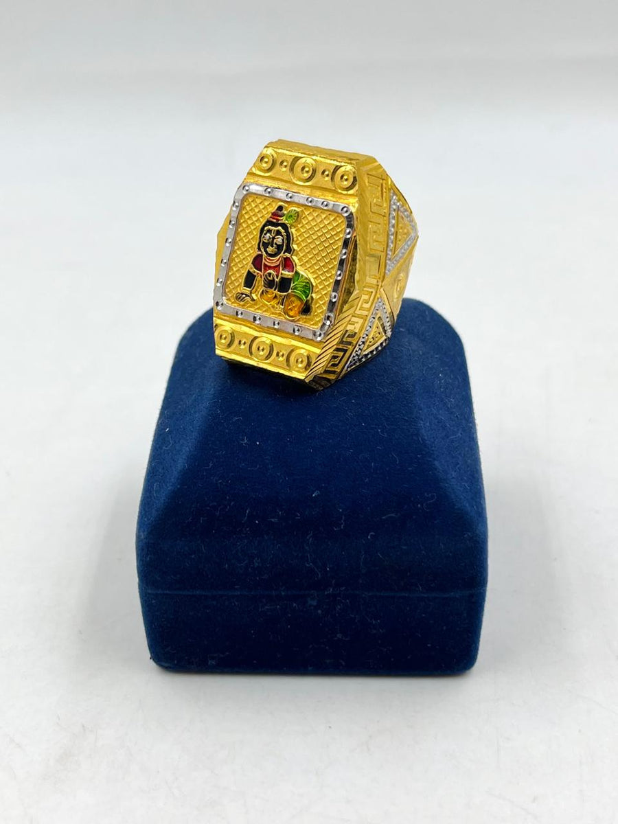 1 GRAM GOLD KRISHNA RING FOR MEN DESIGN A-758 – Radhe Imitation