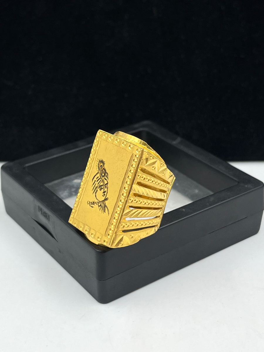 1 GRAM GOLD FORMING KRISHNA RING FOR MEN DESIGN A-817 – Radhe Imitation